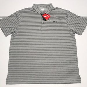 Puma | Shirts | Puma Golf Mens Gray Striped Polo Shirt Drycell | Poshmark